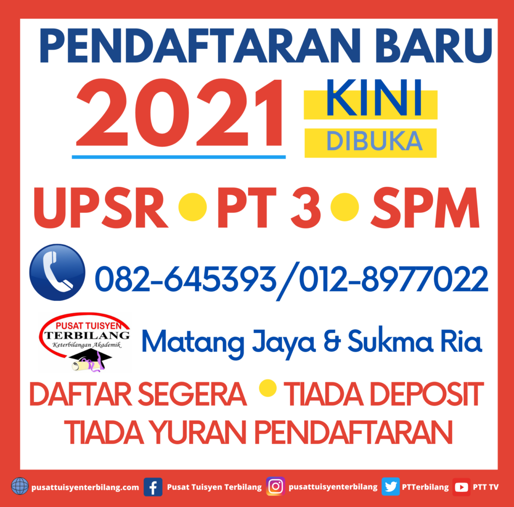 Pendaftaran Baru Tuisyen Tahun 2021 Bermula – TERBILANG ACADEMY SARAWAK