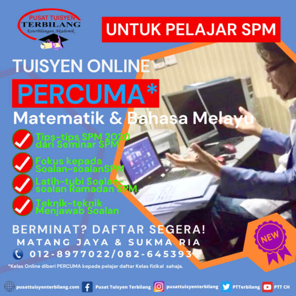 TUISYEN ONLINE PERCUMA – HYBRID LEARNING – TERBILANG ACADEMY SARAWAK
